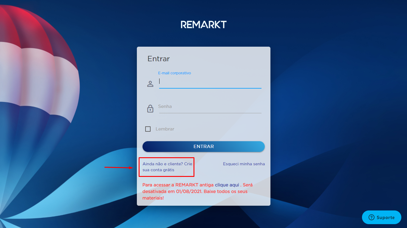 Como Criar Conta – REMARKT
