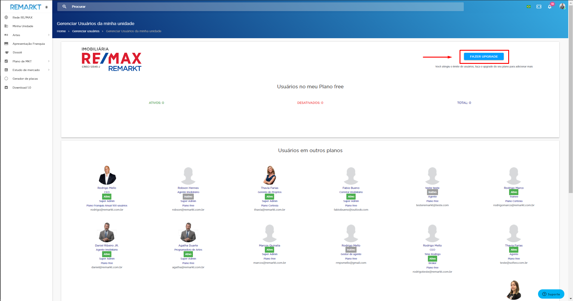 Como fazer um upgrade no plano atual – REMARKT